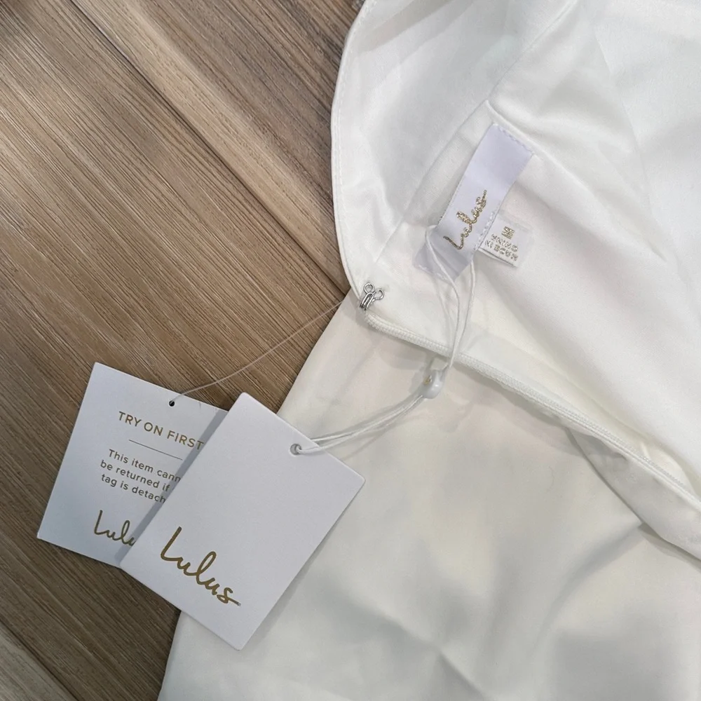 Lulus | Dresses | Lulus Luxe Loveliness White Satin Backless Mermaid ...